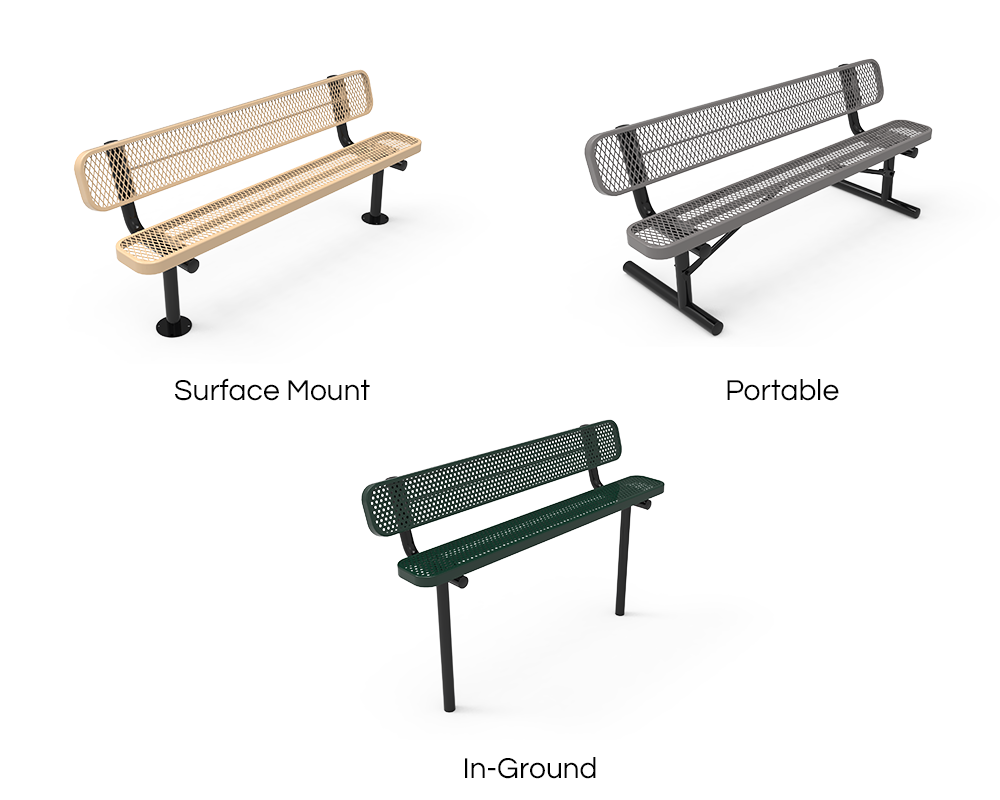 Elite Series 6 Ft. Thermoplastic Polyethylene Coated Bench with Back ...