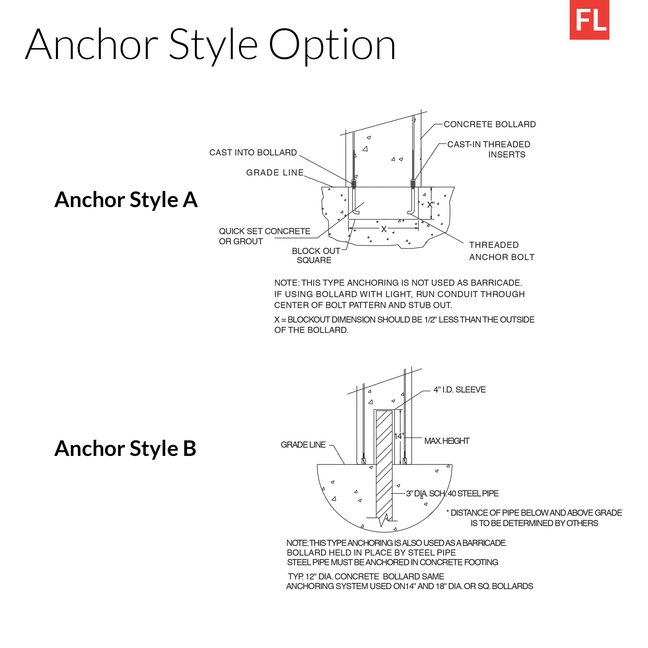 16" Round Concrete Bollard with Reveal Line - 39” Height - Furniture ...