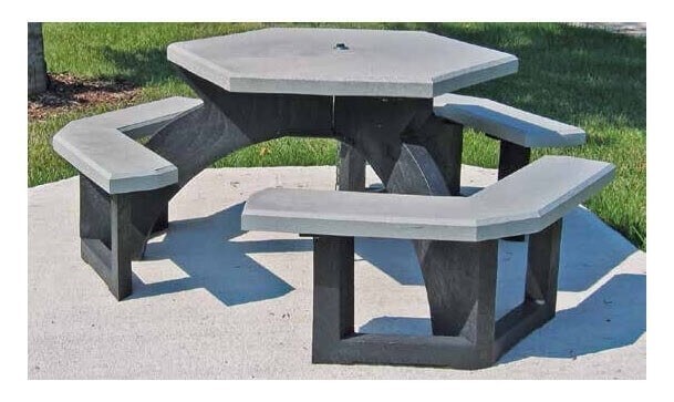 Evergreen Series Hex Table with Solid Top – Furniture Leisure
