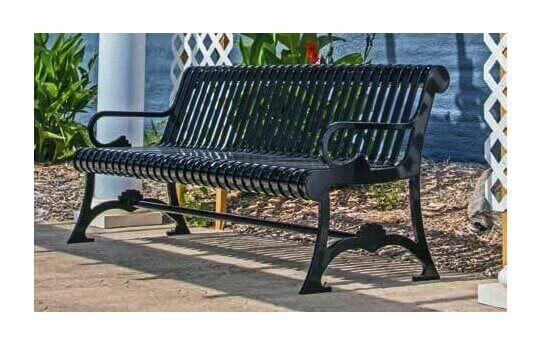 Streetscape Contoured Bench – Powder Steel - Furniture Leisure