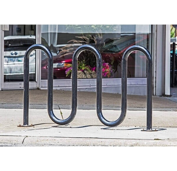 Heavy Duty 7 Space Single Loop Bike Rack, Galvanized Steel - Furniture ...