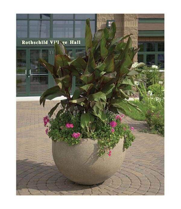 36" Commercial Round Concrete Planter - 750 lbs. - Furniture Leisure