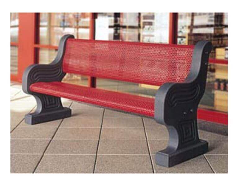 81″ Concrete Bench with Steel Seat – Furniture Leisure
