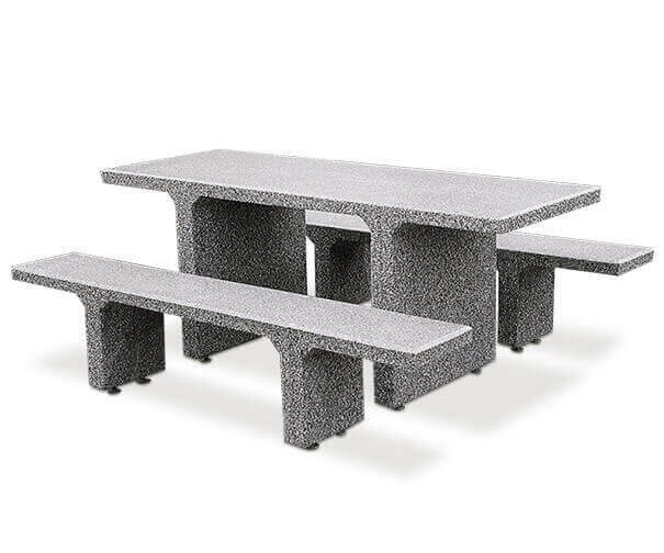 7 Ft. Concrete Picnic Table with Detached Benches - Furniture Leisure