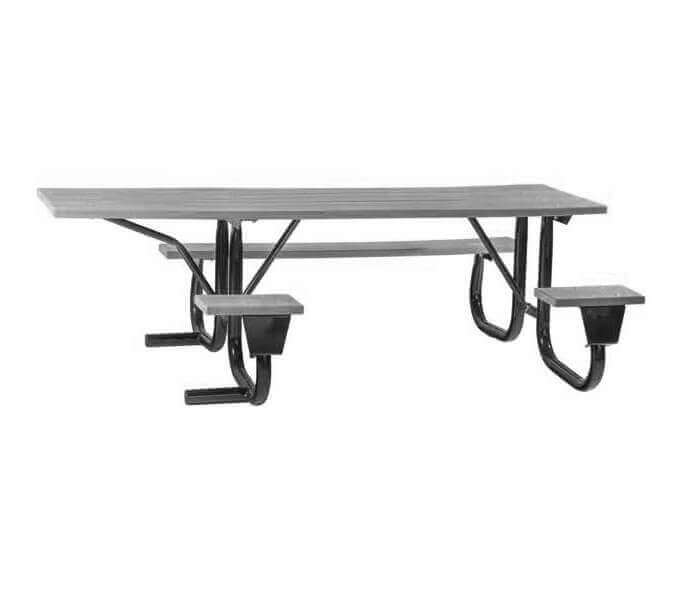 8 Ft ADA Aluminum Picnic Table w/ End and Side Access – Furniture Leisure