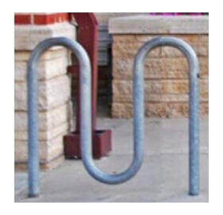 Heavy Duty 5 Space Triple Loop Bike Rack, Galvanized Steel - Furniture ...