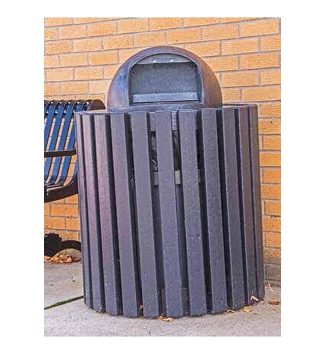 32 Gallon Recycled Plastic Trash Receptacle, Windsor Collection ...