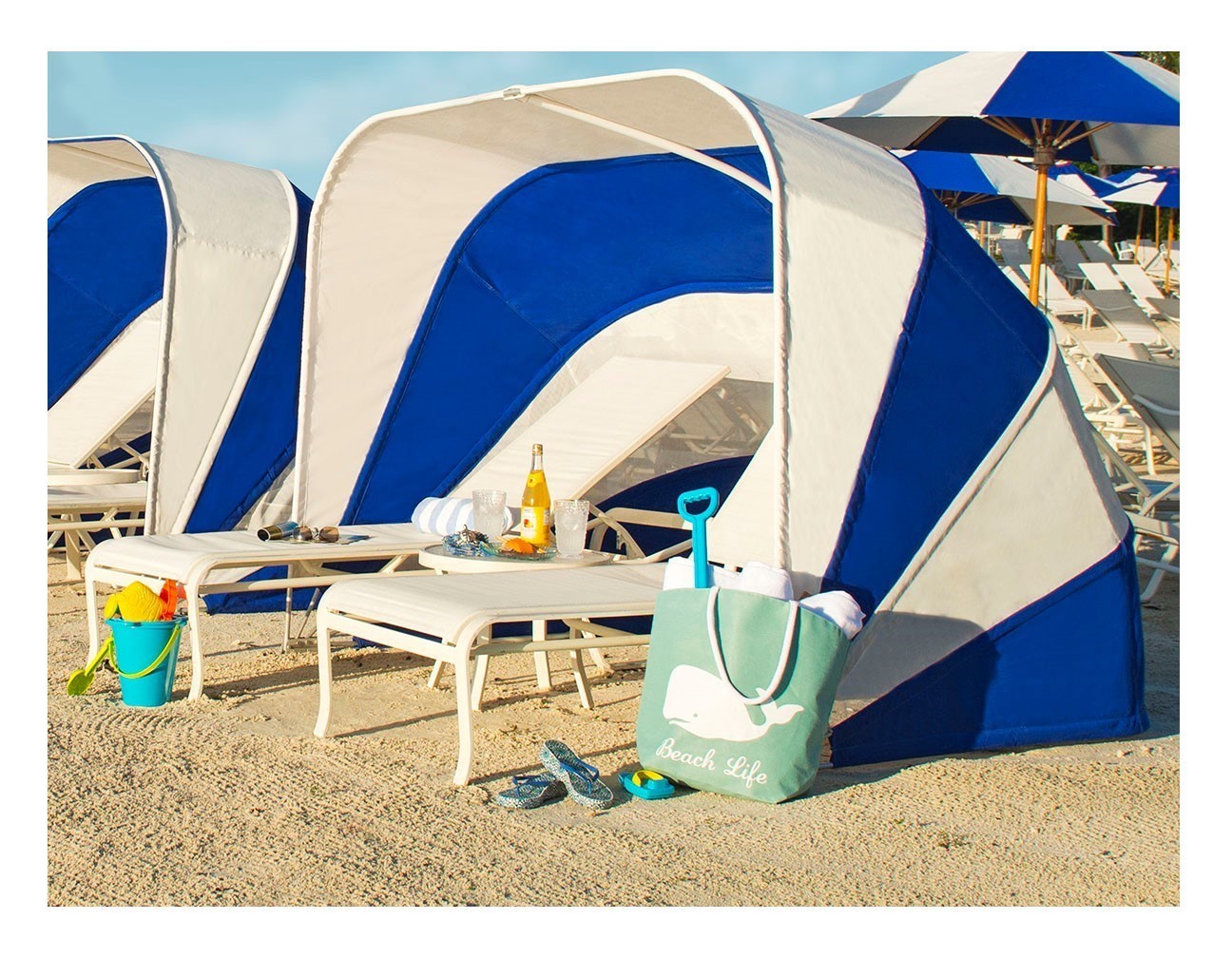 Clamshell Beach Cabana w/ Mesh Panel - Furniture Leisure
