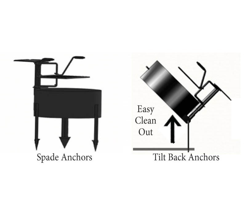 18" High X 30" Diameter ADA Steel Fire Ring With Flip-Up Grate And 300 ...