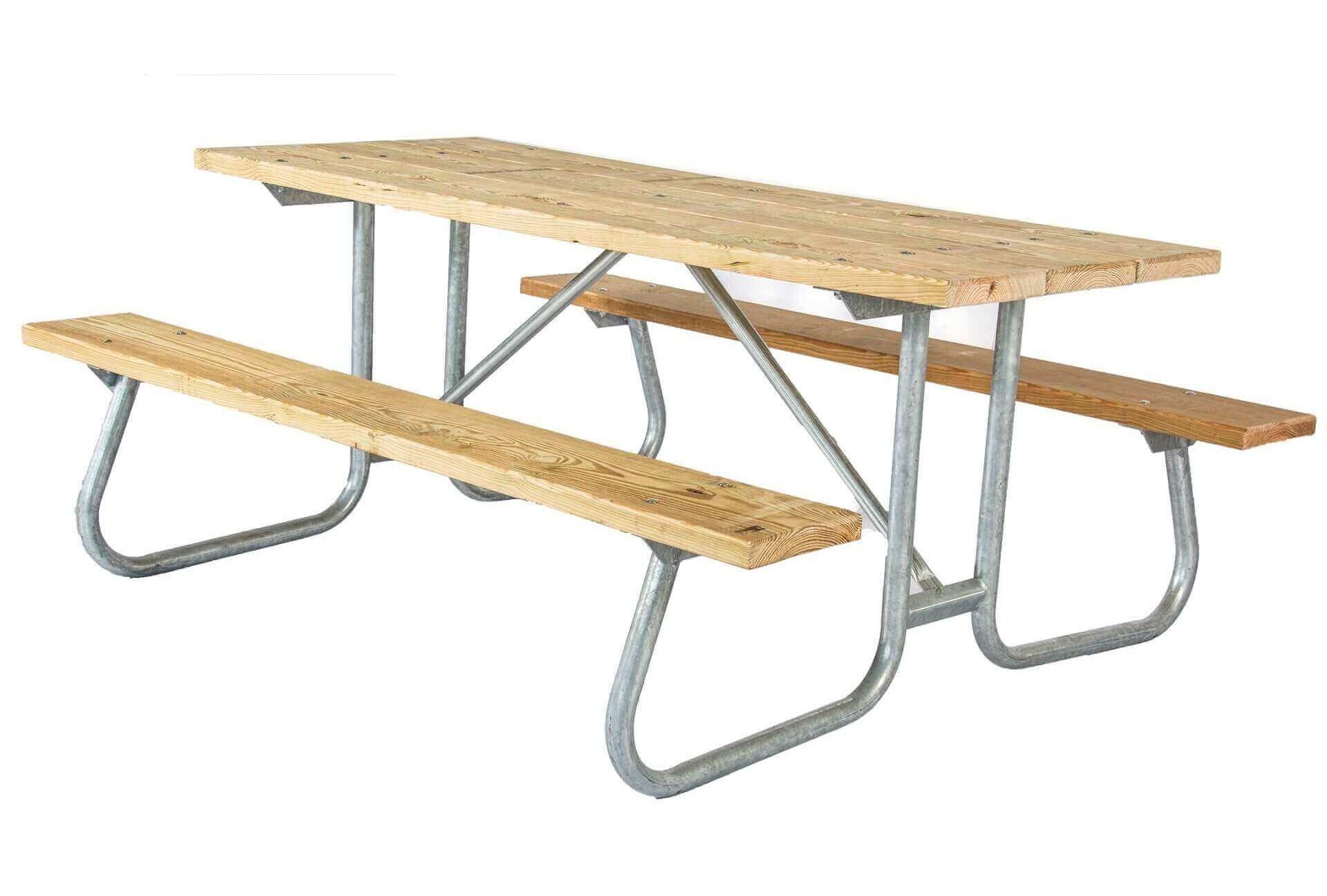 6 ft Wooden Picnic Table with Welded Frame – Furniture Leisure