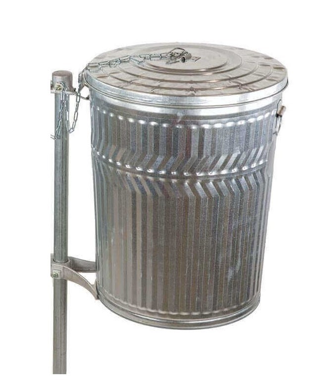 Single Sided Galvanized Can Post for Trash Can - Furniture Leisure