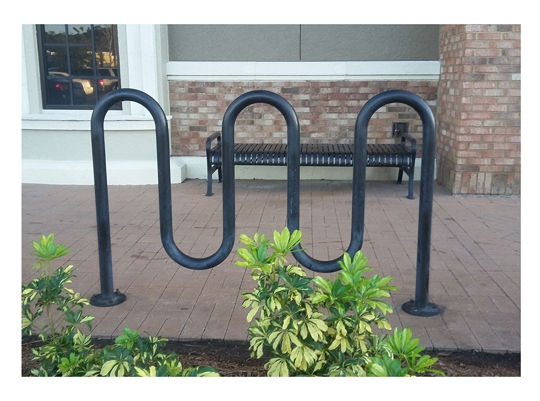Heavy Duty 7 Space Single Loop Bike Rack, Galvanized Steel - Furniture ...