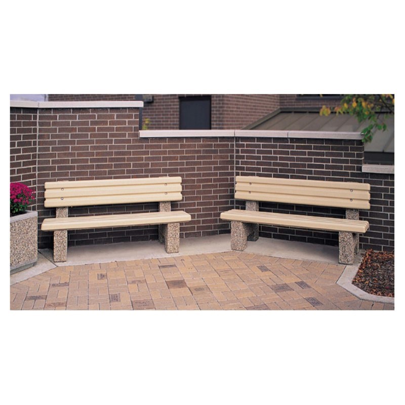 Brighton Concrete Bench with Back – Furniture Leisure