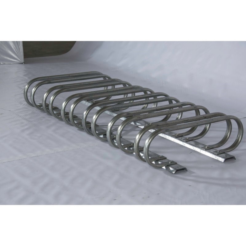 6 Space Low Profile Bike Rack, Galvanized Steel - Furniture Leisure