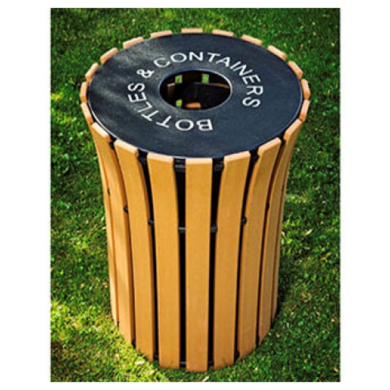 33 Gallon Round Flare Recycled Plastic Trash Receptacle - Furniture Leisure