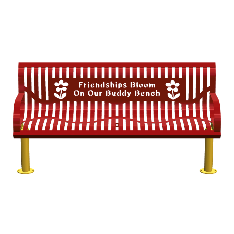6 ft. Classic Wingline Thermoplastic Contoured Buddy Bench - Furniture ...