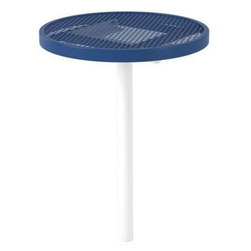 30" Round Expanded Metal Thermoplastic Coated Bar Height Cafe Table ...