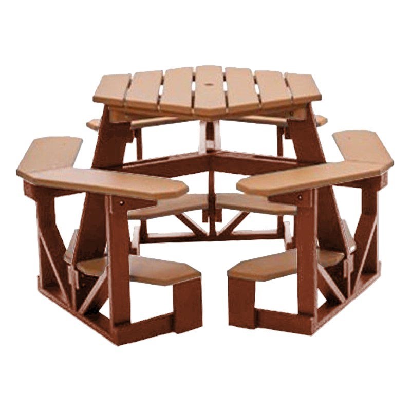 Heavy Duty Hexagonal Bar Height Picnic Table – Furniture Leisure