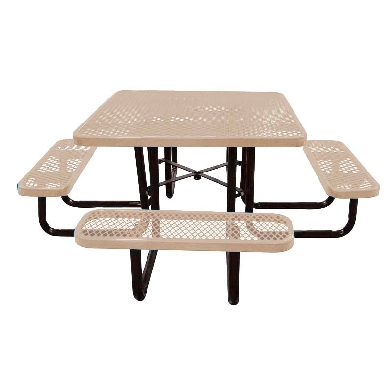 46" Square Expanded Metal Picnic Table – Furniture Leisure