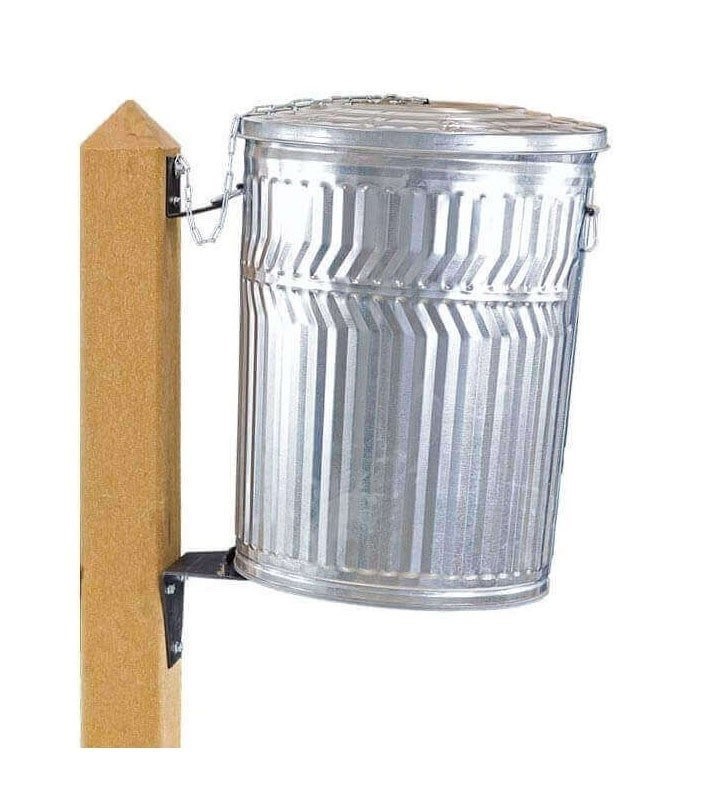 Single‑Sided Timber Trash‑Can Post – Furniture Leisure