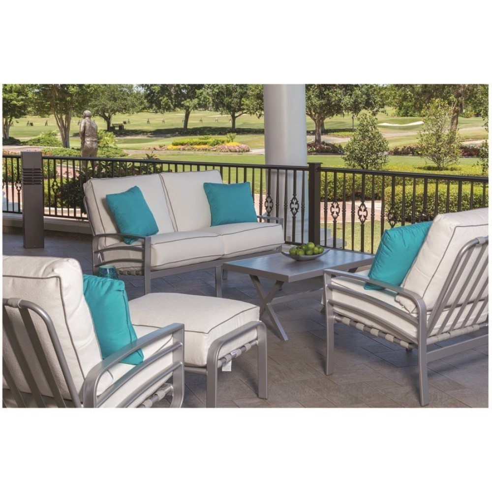 Skyway Deep Cushion Lounge Arm Chair with Powder Coated Aluminum Frame - 34 lbs. - Furniture Leisure