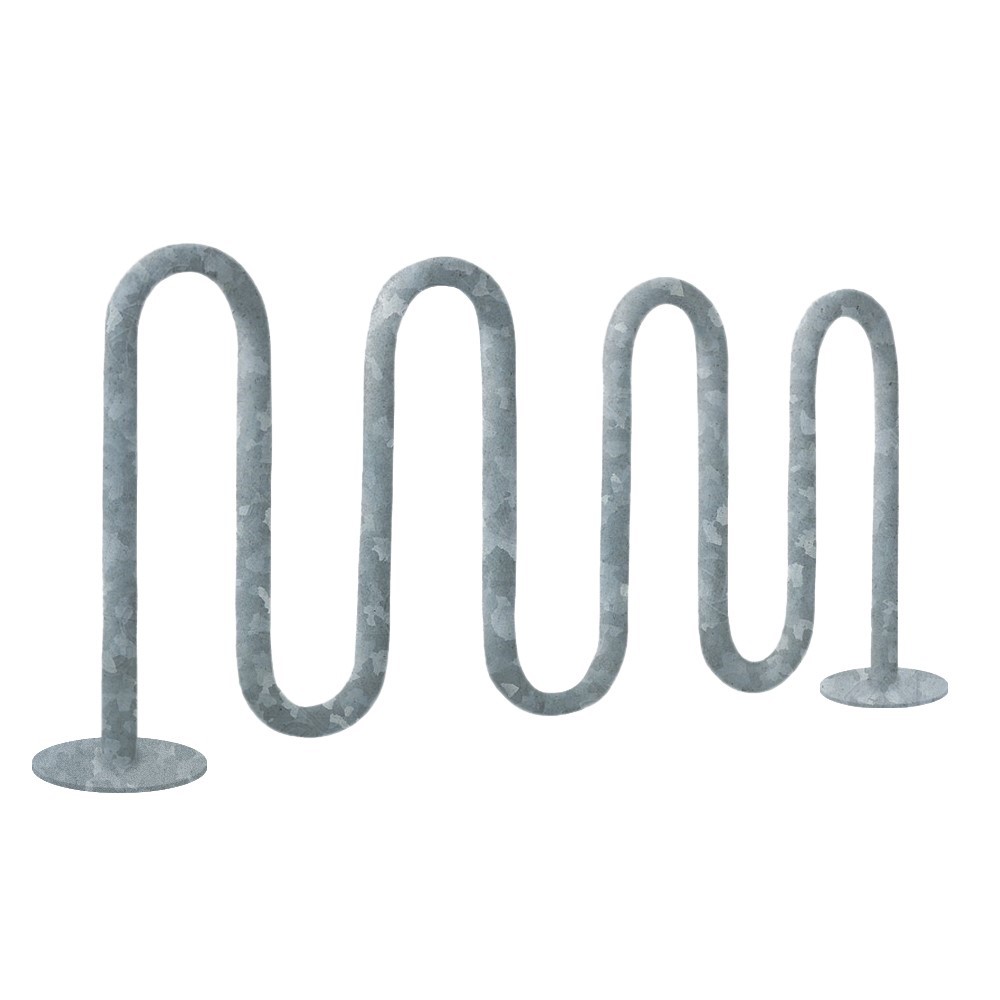 9 Space Loop Bike Rack, Galvanized Steel - Furniture Leisure
