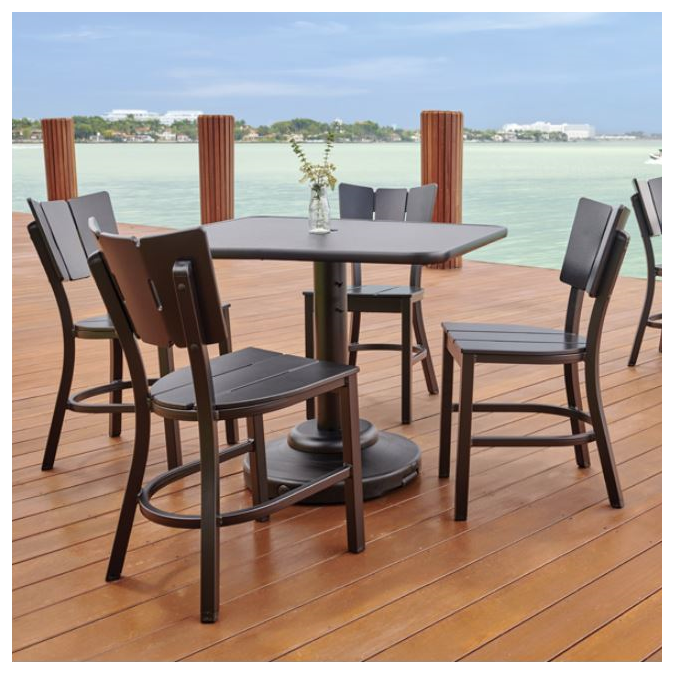 Round Hammered Dining Table, X-Base - Furniture Leisure