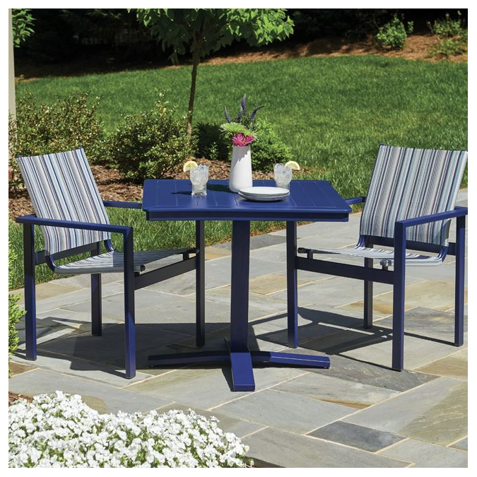 Slatted MGP Dining Table w/ Pedestal Base - Furniture Leisure