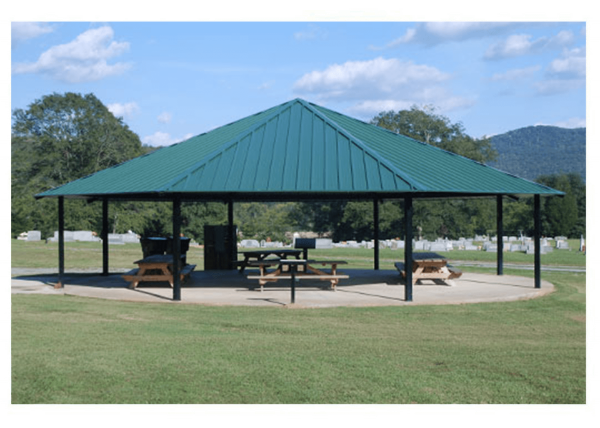 Octagon Metal Shade Structures with 7' 6" Entry Height - Furniture Leisure