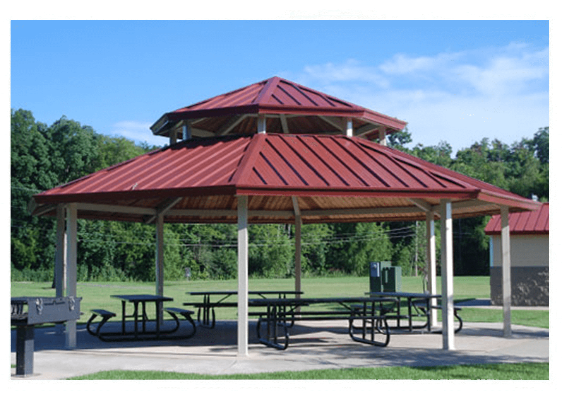 Octagonal Duo-Top Steel Shelter 7'6″ Entry – Furniture Leisure