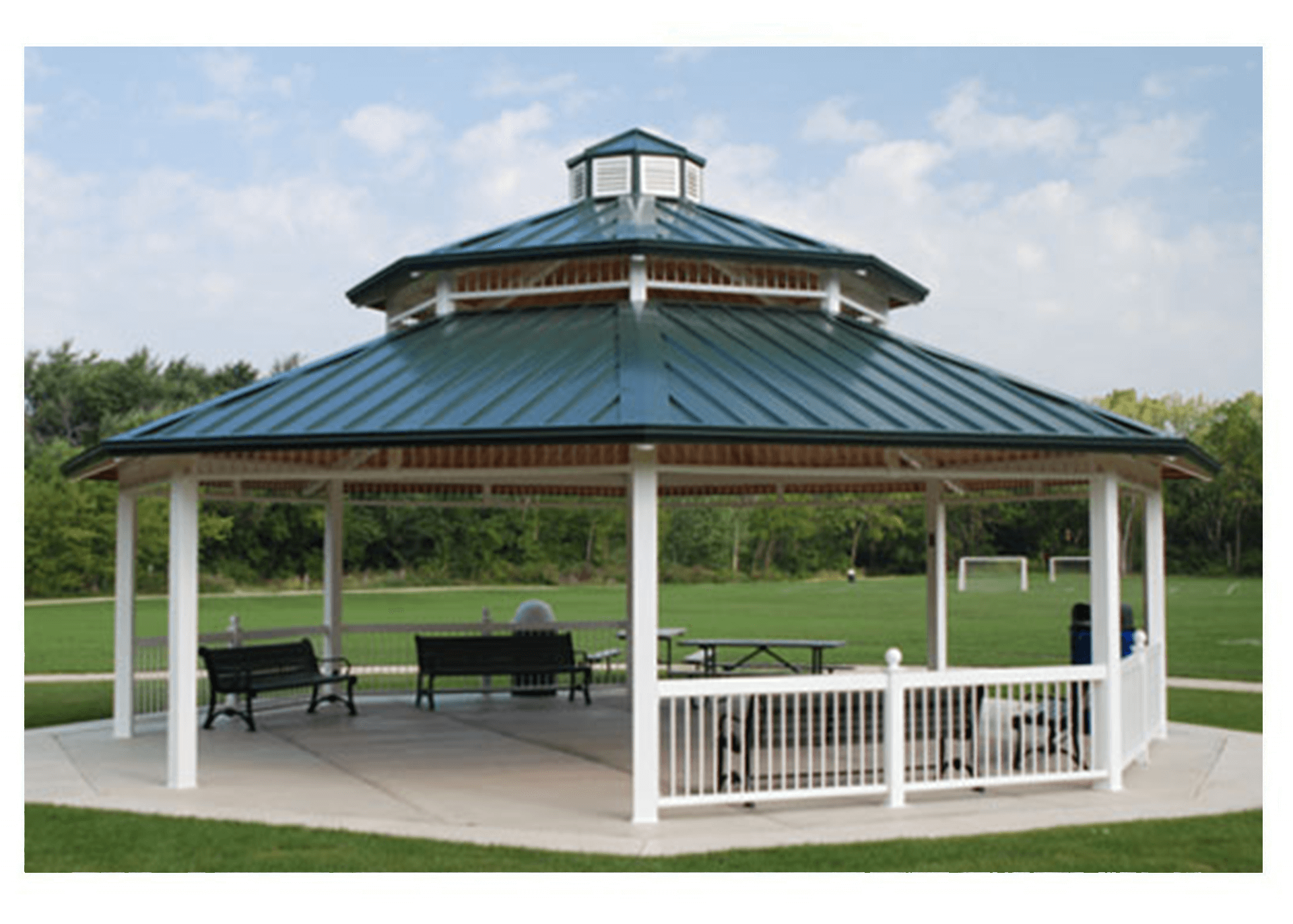 Octagonal Duo-Top Steel Shelter 7'6″ Entry – Furniture Leisure
