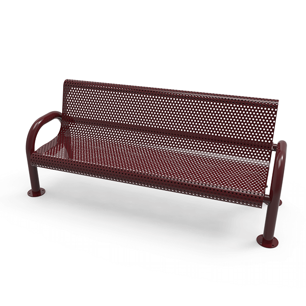 ELITE 4 Ft. MOD Thermoplastic Polyethylene Coated Metal Bench with Back ...