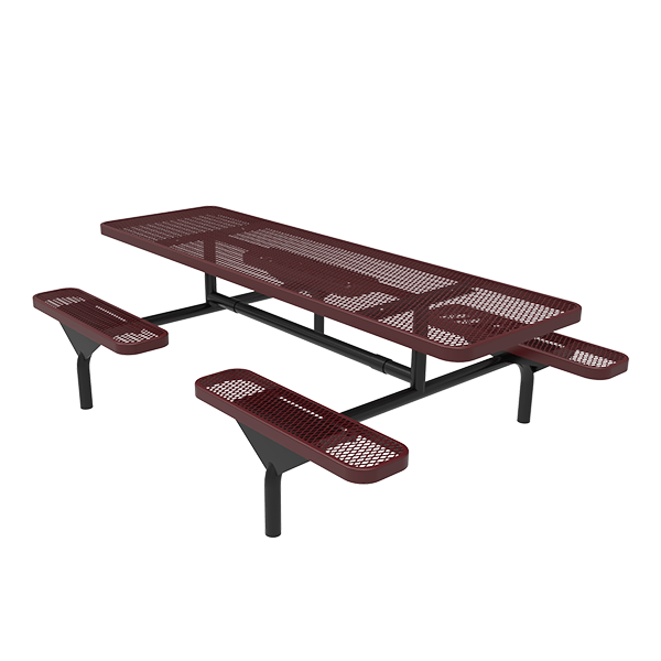 ELITE 8 Ft. Nexus Rectangular Thermoplastic Polyethylene Coated Picnic ...