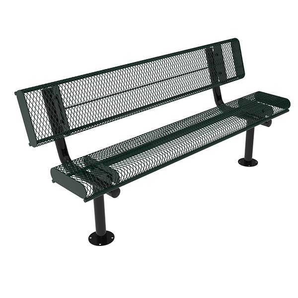 RHINO 4 Ft. Thermoplastic Polyolefin Coated Steel Bench with Back and ...