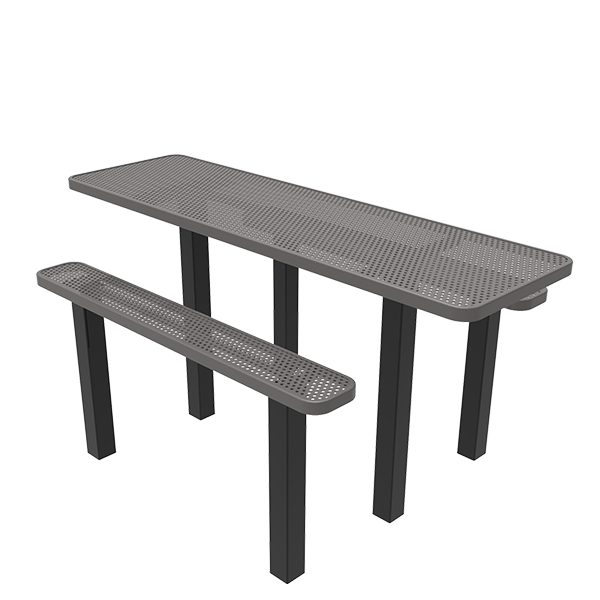 RHINO 8 Ft. ADA Rectangular Thermoplastic Polyolefin Coated Pedestal Picnic Table with ...