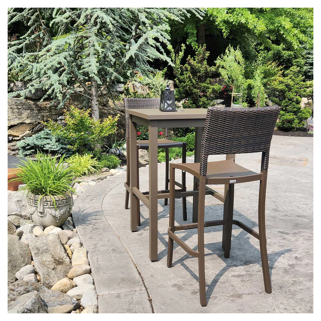 Sigma 28" Square Aluminum Slat Top Bar Table – Furniture Leisure