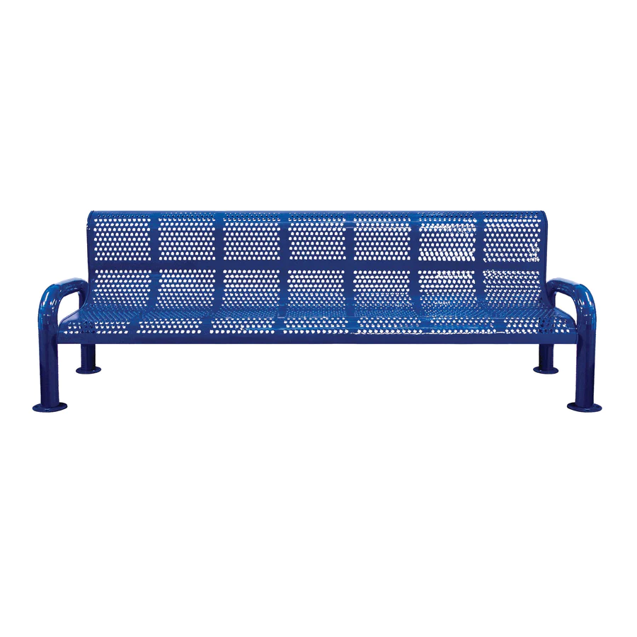 Perforated Steel Bench with U-Leg Frame - Furniture Leisure