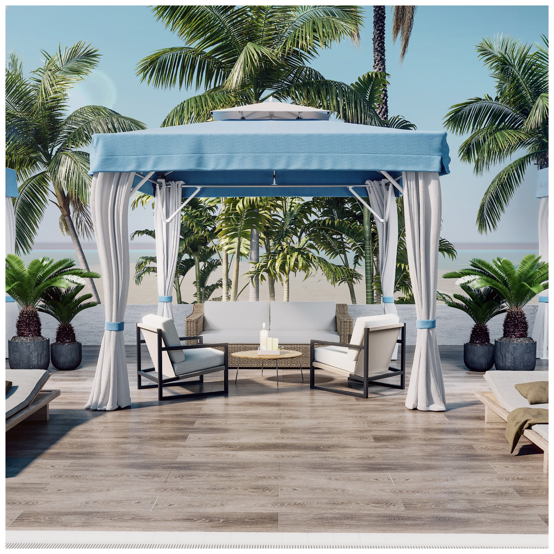 Marella 10′ Double-Vent Cabana - Furniture Leisure