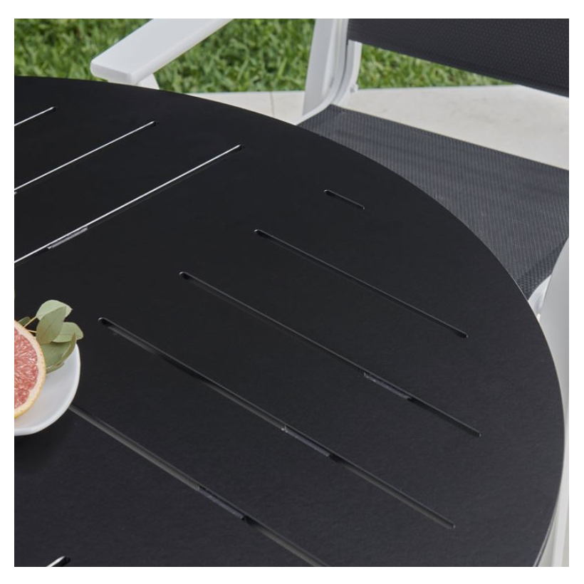 42" Round Dash Marine Grade Polymer Dining Table w/ Aluminum Parson ...