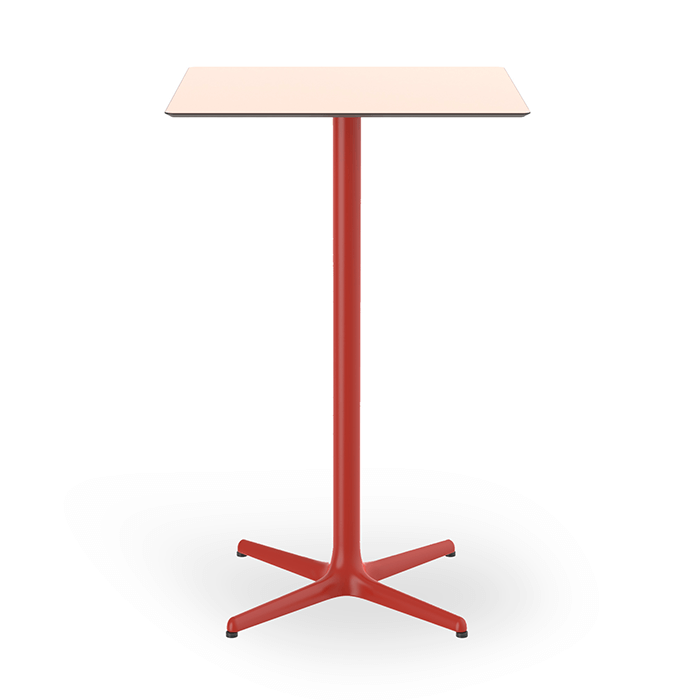 27.6” Square Toledo Alto Bar Table with HPL Top and Painted Aluminum X ...