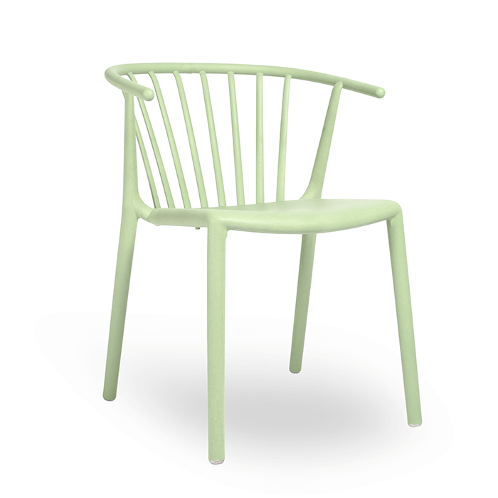 Woody Green Stacking Recycled Polypropylene Dining Chair with Arms - 10 ...